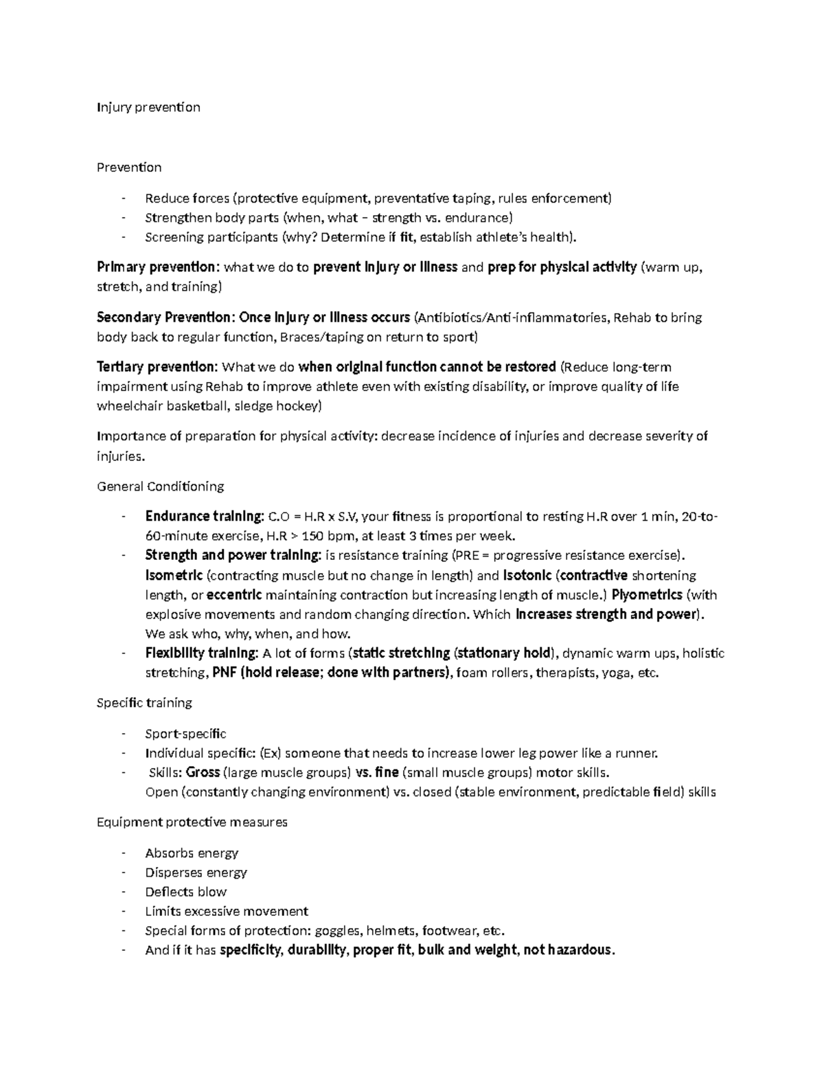 Lec 1 Injury Prevention: Strategies, Techniques, and Healing Processes ...