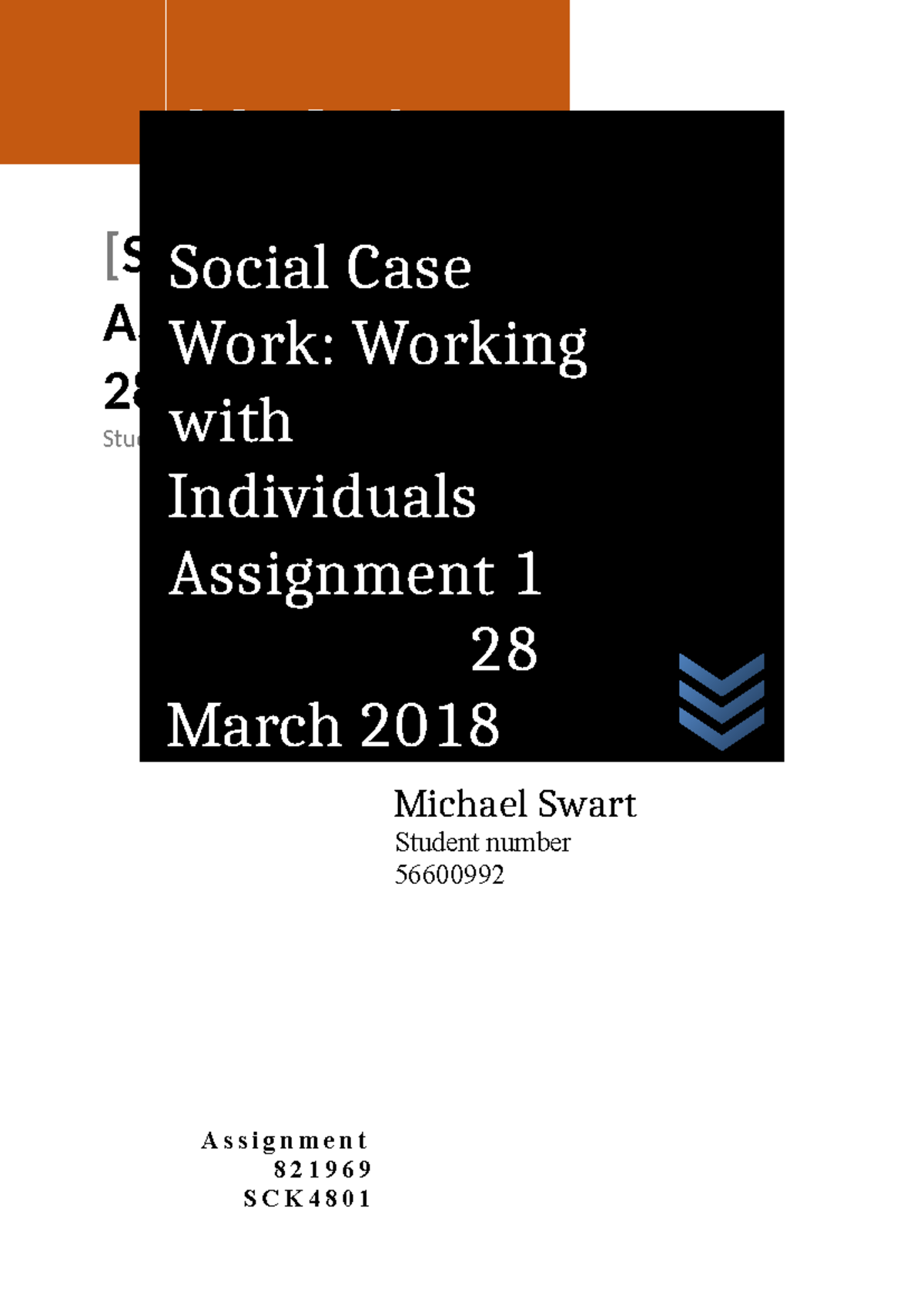 SCK4801 Assignment 1: Social Case Work with Individuals - 28 March 2018 ...