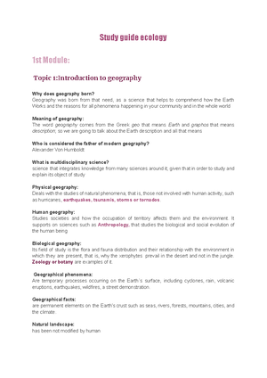 Activity 8: Ecology Introduction- Population and Community Ecology ...