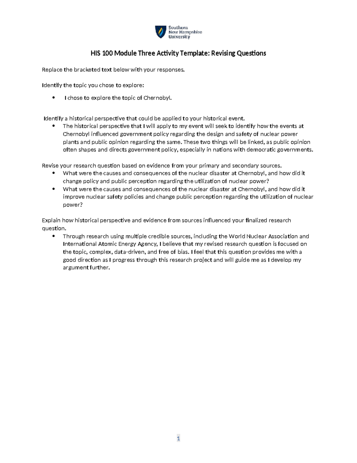 HIS 100 Module Three Activity Revising Questions - HIS 100 Module Three ...