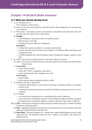Cambridge IGCSE & O Level Comp Sci: Workbook P2 Answers and Solutions ...