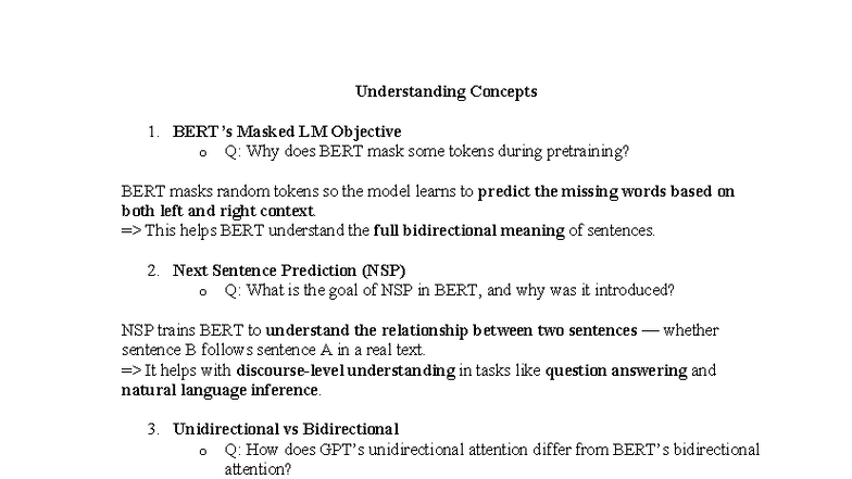 BERT and GPT: Key Concepts and Applications in NLP - Studocu