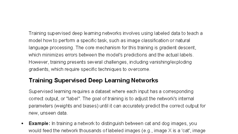 Module 3 - Training supervised deep learning networks involves using ...