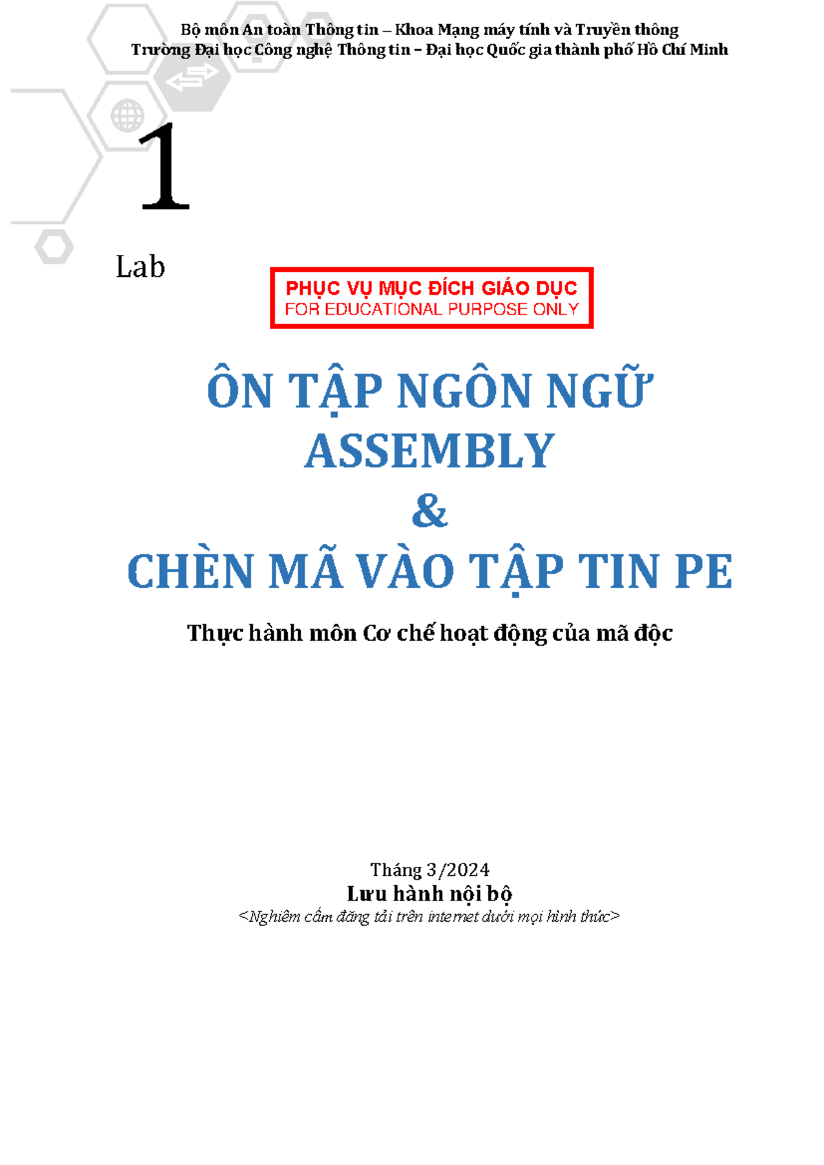 Lab 1: Assembly Language & PE File Injection for Security Study - Studocu