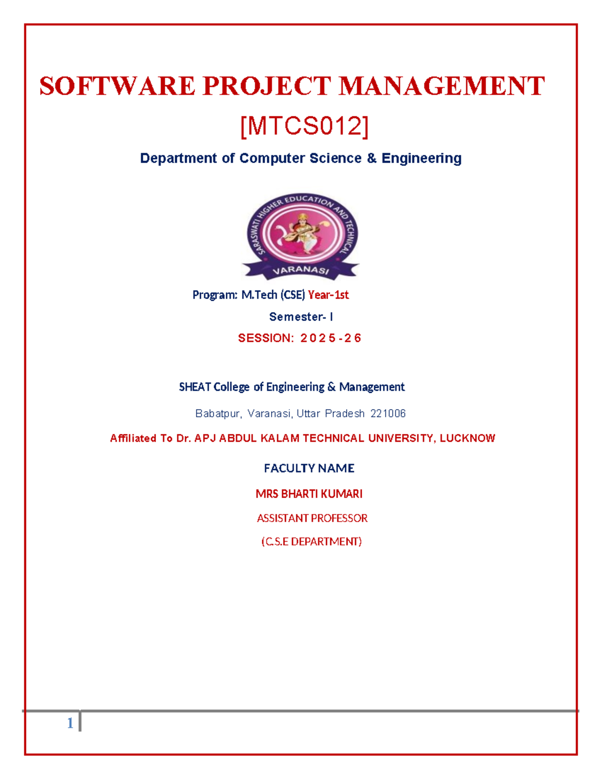 SPM Notes (M.Tech CSE) - Software Project Management Overview - Studocu