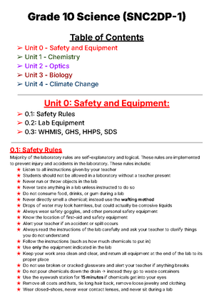 Science - Grade: 10 - High School - Canada - Studocu