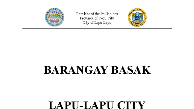 Barangay Basak Profile - Lapu-Lapu City Overview - Studocu