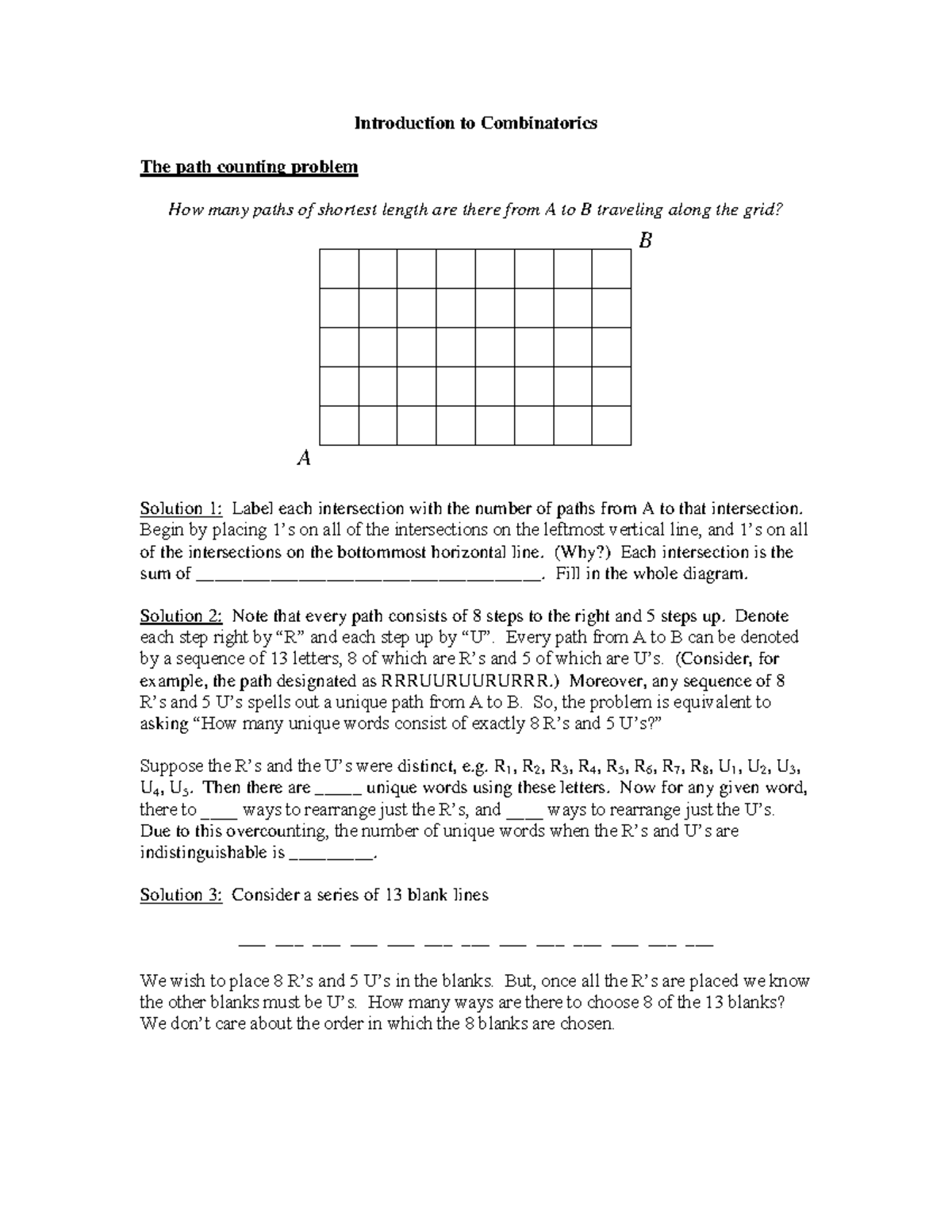 BCML Combinatorics - Path Counting Problems for ISI Kolkata Exam Prep ...
