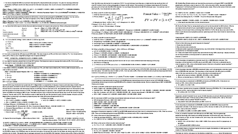 Fin 401 - Midterm Exam Cheat Sheet for Investment Valuation Techniques - Studocu