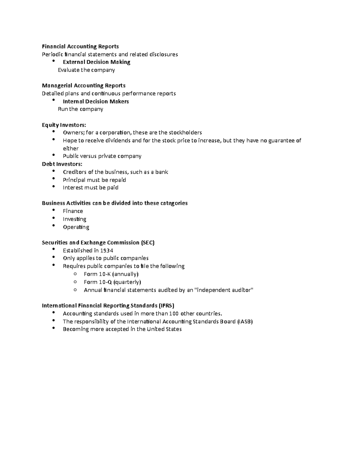 Module 1 - Financial Accounting Reports Periodic financial statements ...