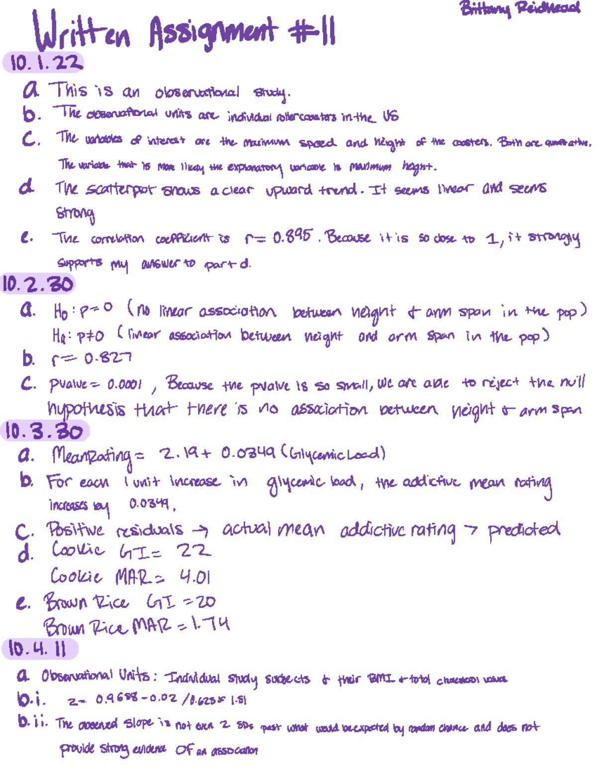 Bio Stat WA 11 - Observational Study Analysis and Findings - Studocu