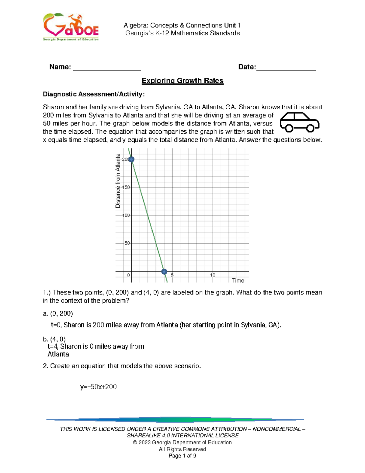 Exploring Growth Rates Diagnostic - Algebra: Concepts & Connections ...