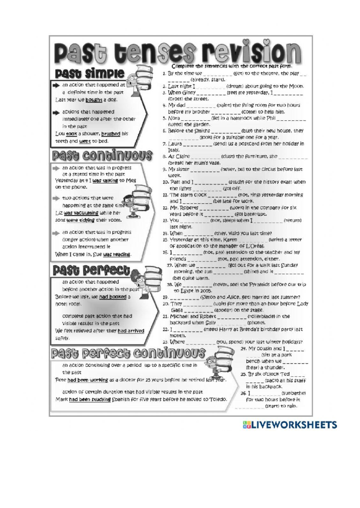 Past Tenses Revision Exercises for CZASY PRZESZŁE22222 - Studocu