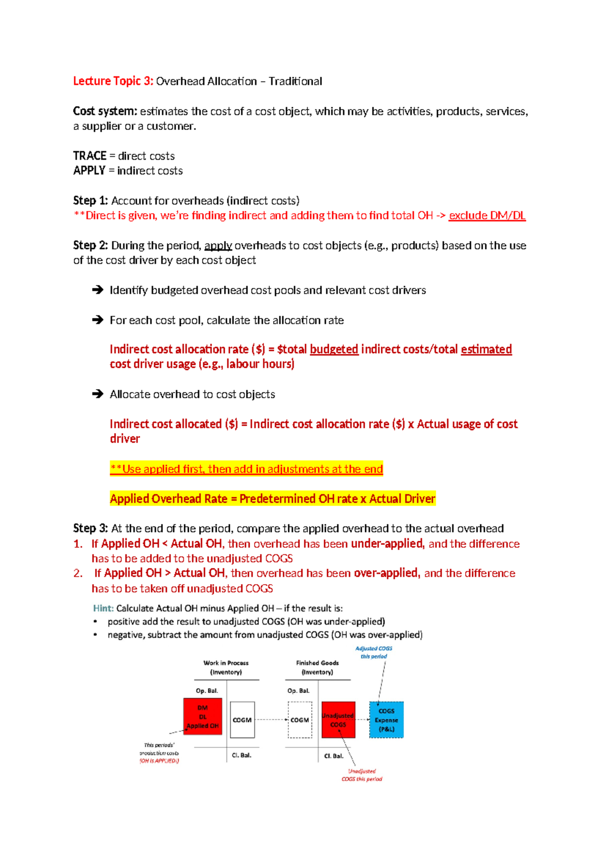 CMS Final Exam Notes: Overhead Allocation & Costing Systems - Studocu