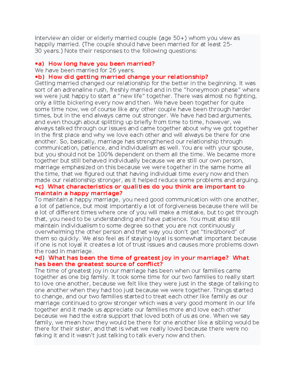 Happy married couple interview - Interview an older or elderly married ...