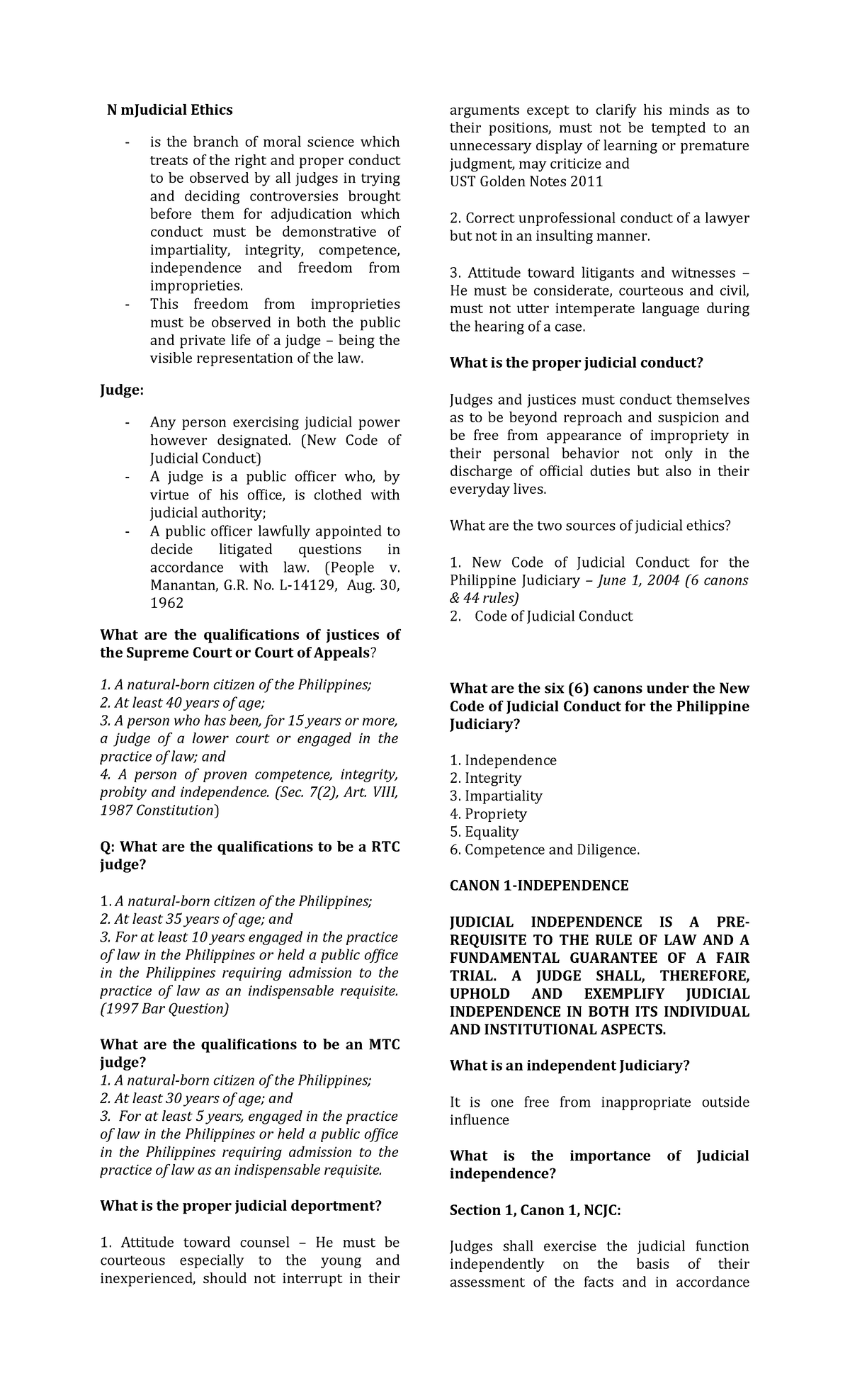 Judicial-ethics compress - N mJudicial Ethics - is the branch of moral ...