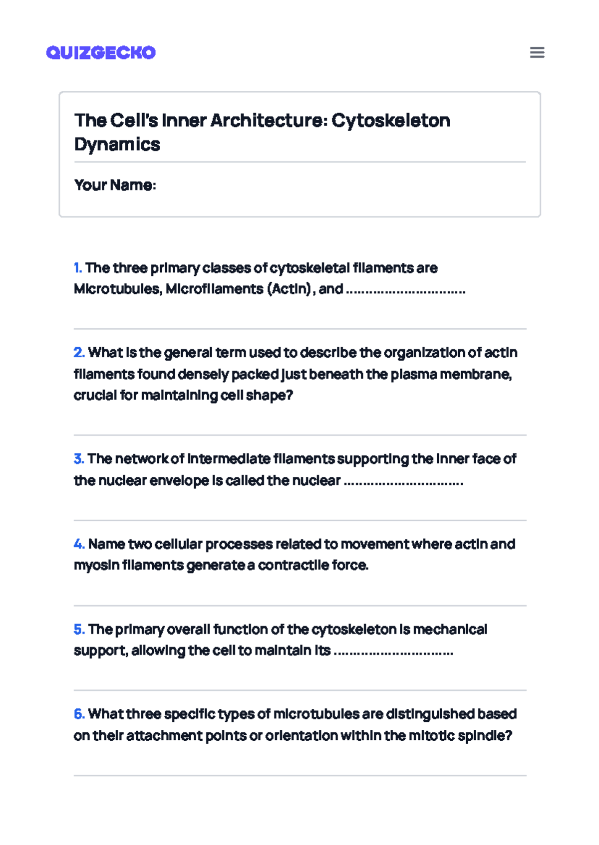 Cytoskeleton Dynamics: The Cell's Inner Architecture (BIO 101) - Studocu