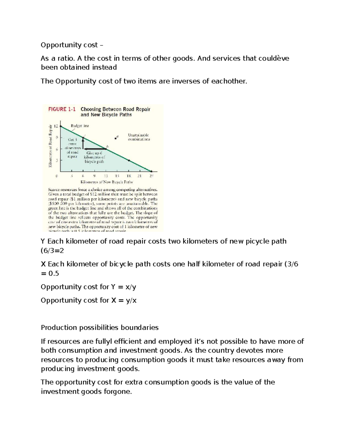 Chapter 1 Summary: Opportunity Cost & Economic Systems (ECO 101) - Studocu
