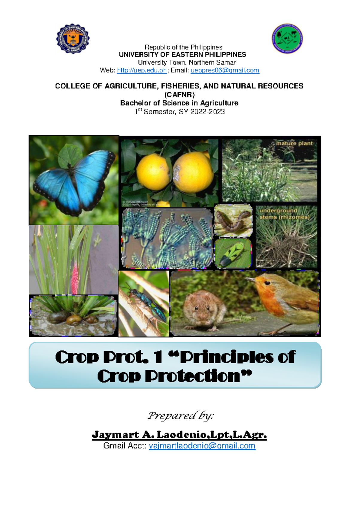 Module 1: Introduction to Entomology in Crop Protection (Crop Prot. 1 ...