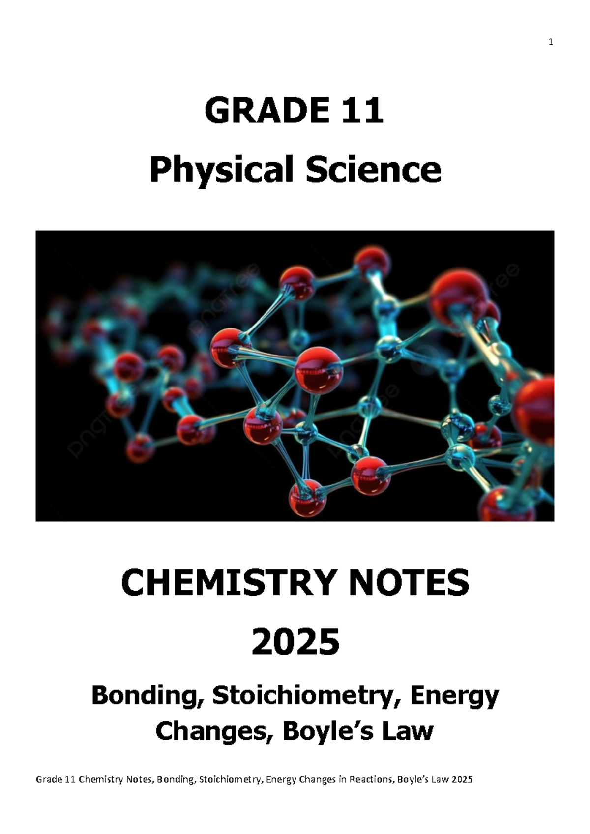 Grade 11 Chemistry Notes: Bonding, Stoichiometry & Energy Changes 2025 ...