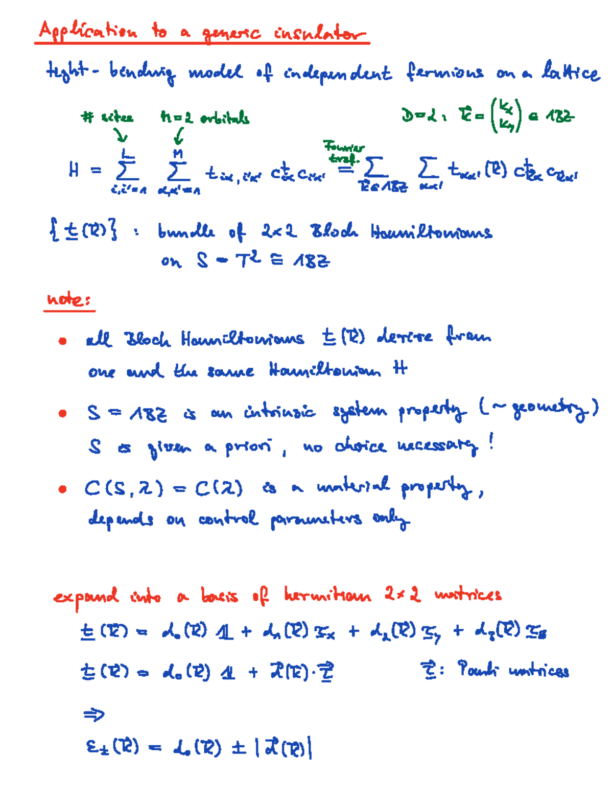C847 Full Lecture Notes on Insulator Tight Binding Models - Studocu