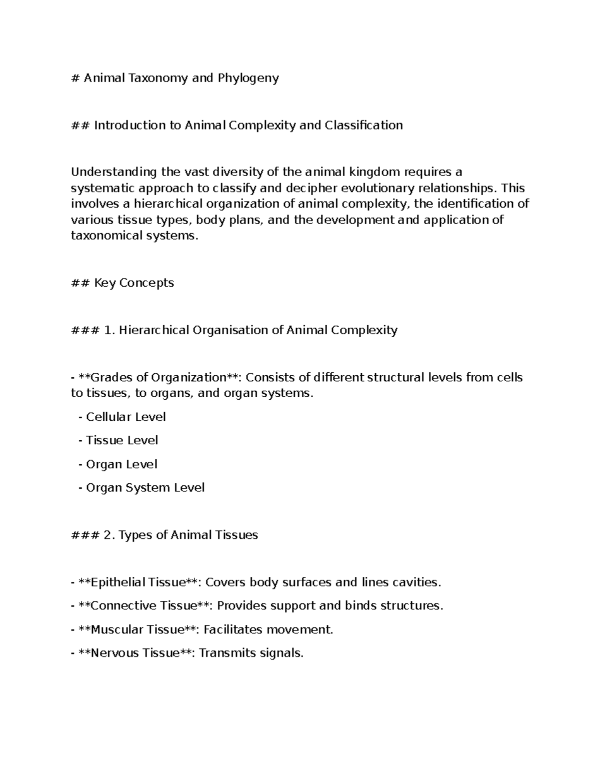 Animal Taxonomy and Phylogeny: Understanding Animal Complexity and ...