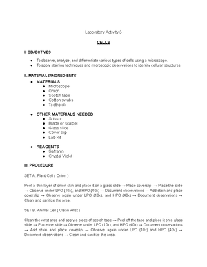Anatomy & Physiology (ANAPHY) Lecture Notes: Chapter 3 - Cell ...