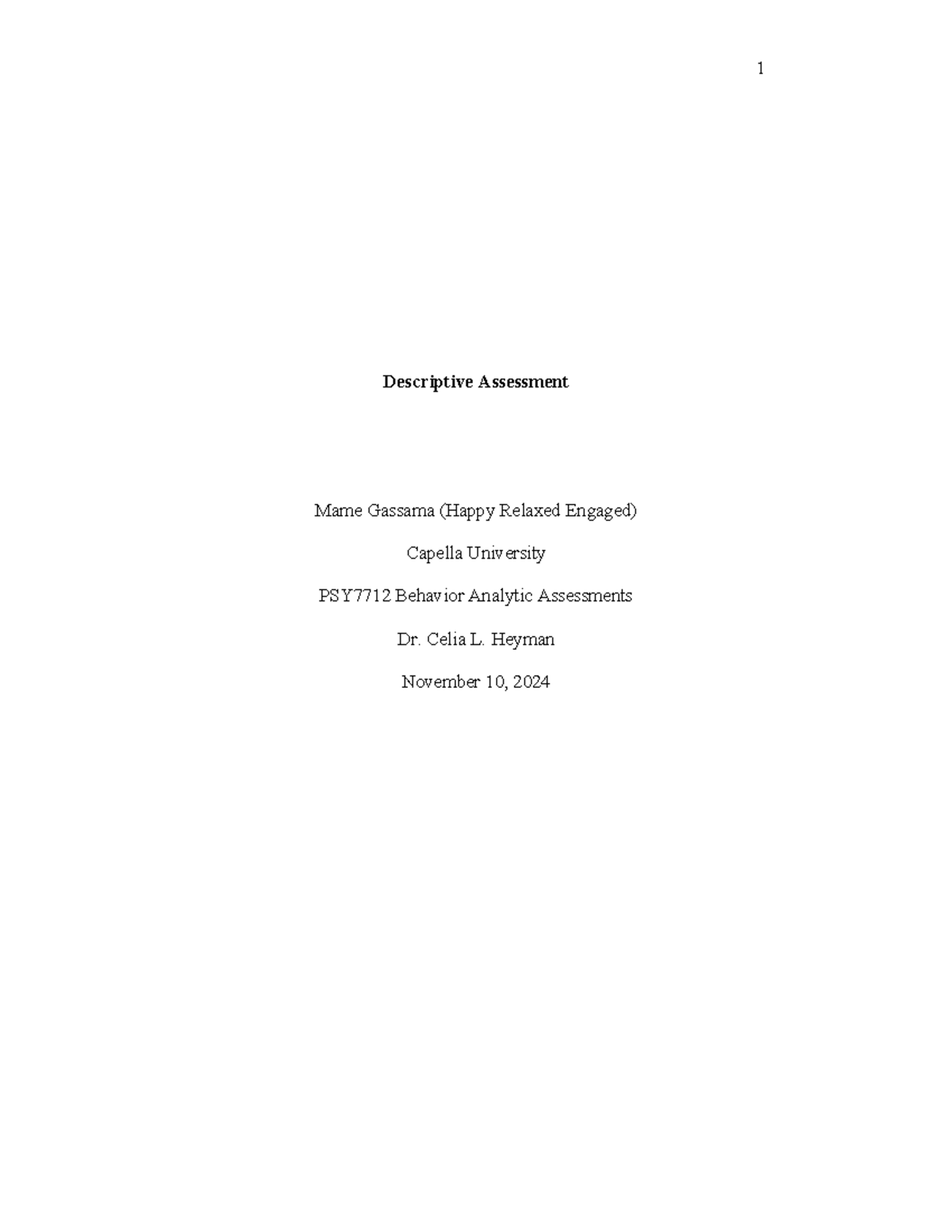 Unit 5 Assignment Descriptive Assessment Template - Descriptive ...