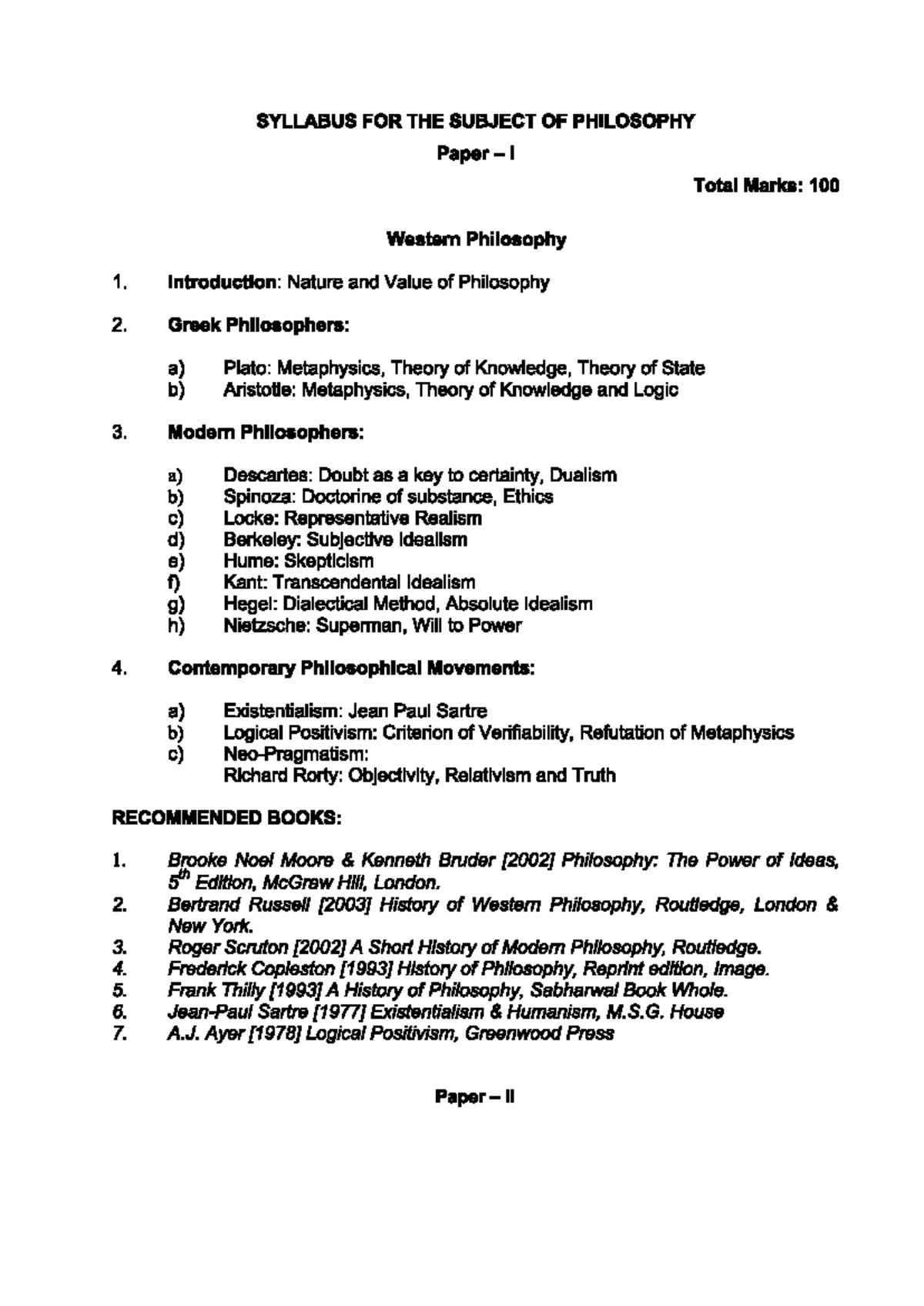 PMS Philosophy Syllabus: Western & Muslim Philosophical Traditions ...