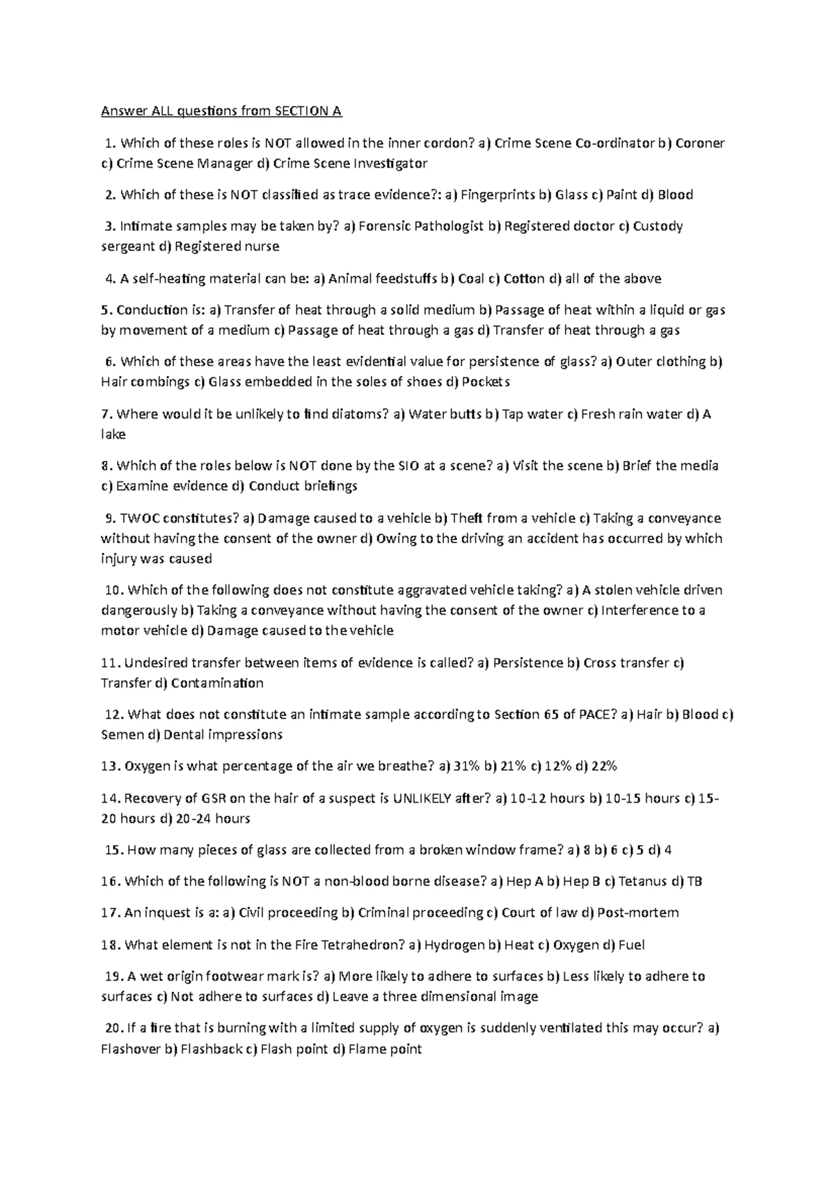 Crime scene processing - Crime scene processing Standard procedure for ...