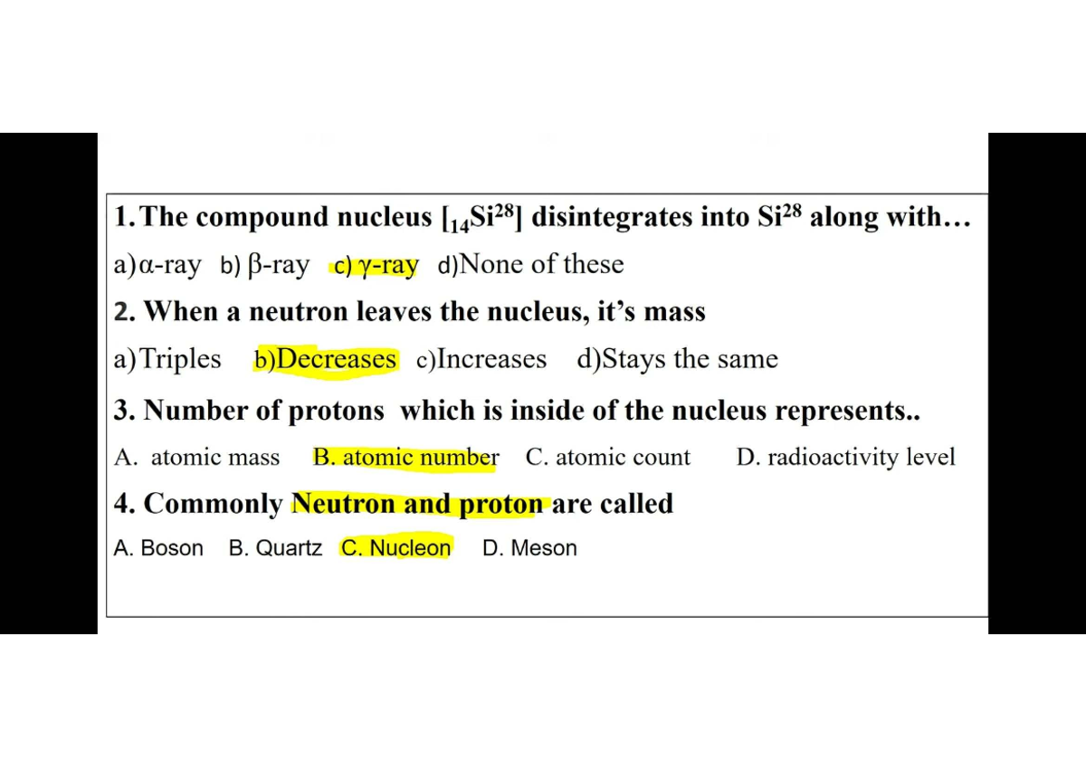 Nuclear Physics MCQs Solved - Comprehensive Guide - Studocu