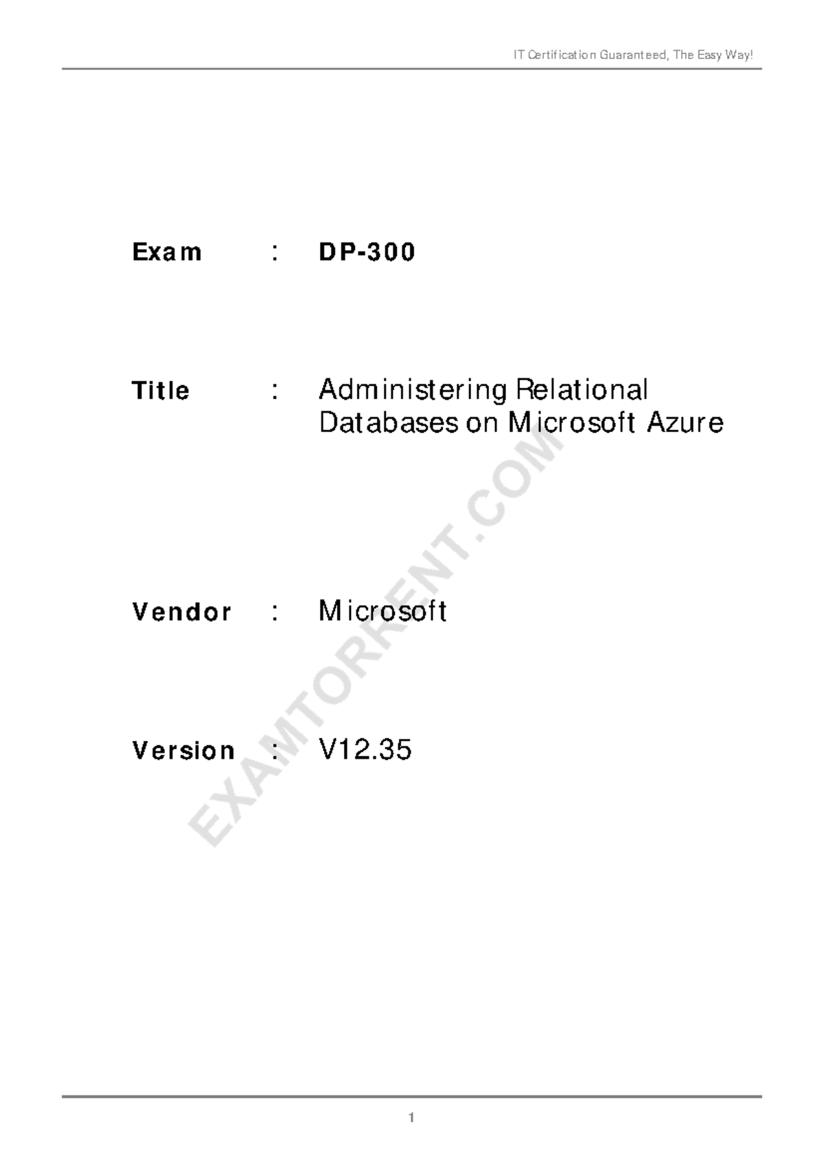 Administering Relational Databases on Microsoft Azure (DP-300) Exam ...