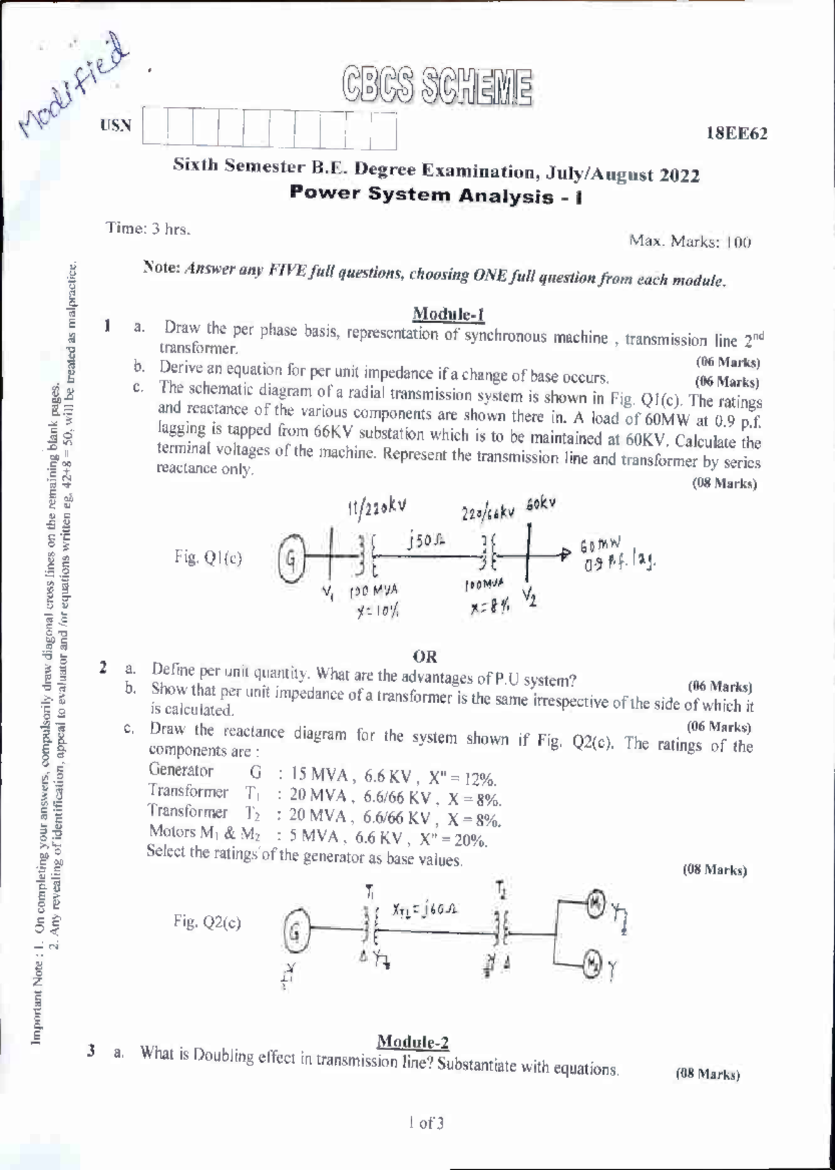 Power System Analysis I (18EE62) - Questions and Answers Compilation ...
