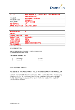 N550 - Financial Accounting N4 MEMO NOV 2019 - NATIONAL CERTIFICATE ...