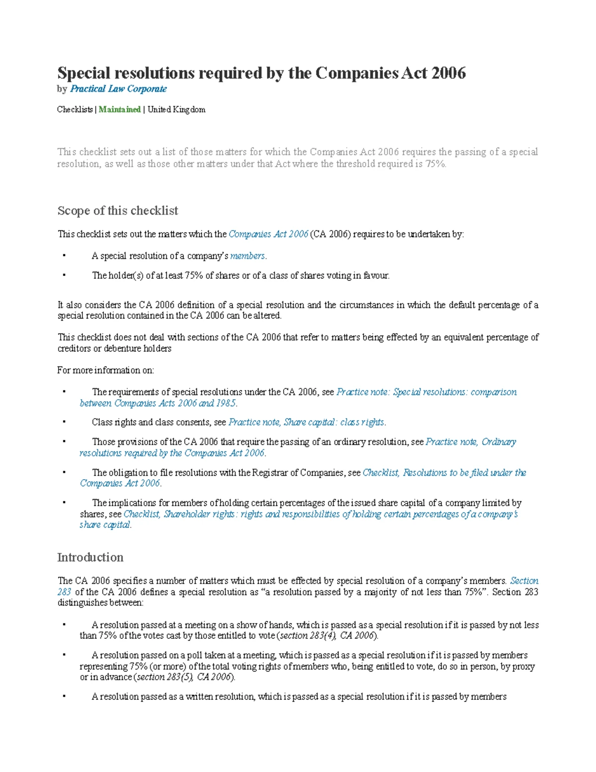 Ordinary Resolutions Under Companies Act 2006: Essential Checklist ...