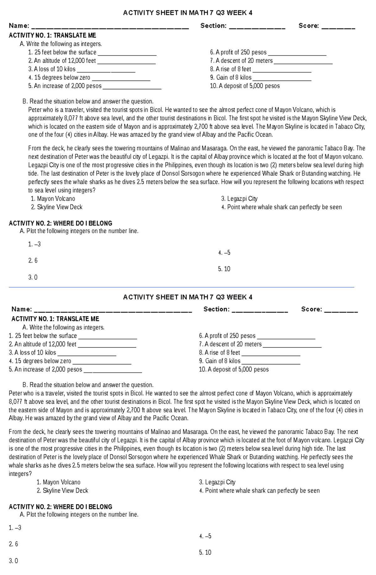 Activity Sheet IN MATH 7 Q3 WEEK 4 - ACTIVITY SHEET IN MATH 7 Q3 WEEK 4 ...