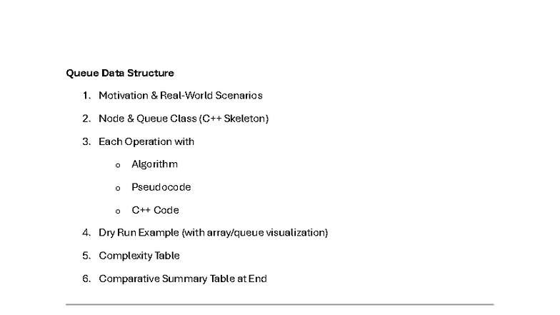 Queue Data Structure Lecture Notes: Concepts, Operations & Applications ...