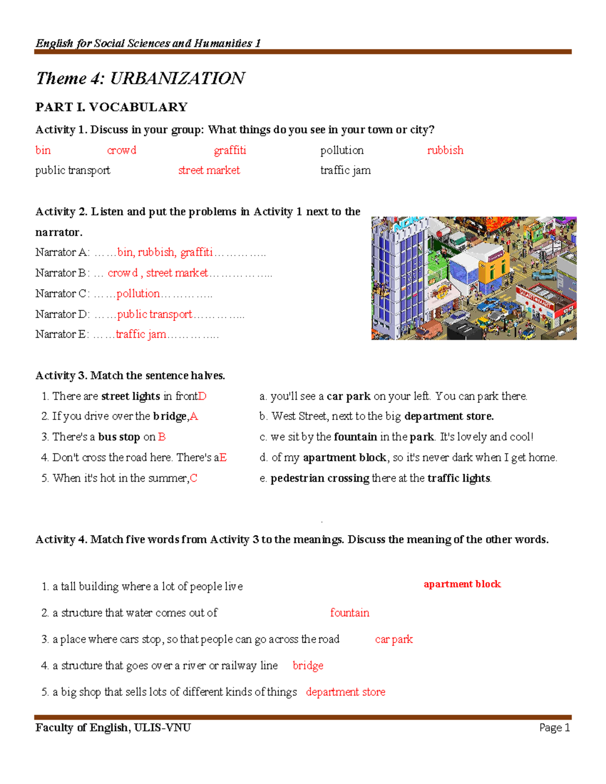 Theme 4 gwrgrfgh yh ethe - Theme 4: URBANIZATION PART I. VOCABULARY ...