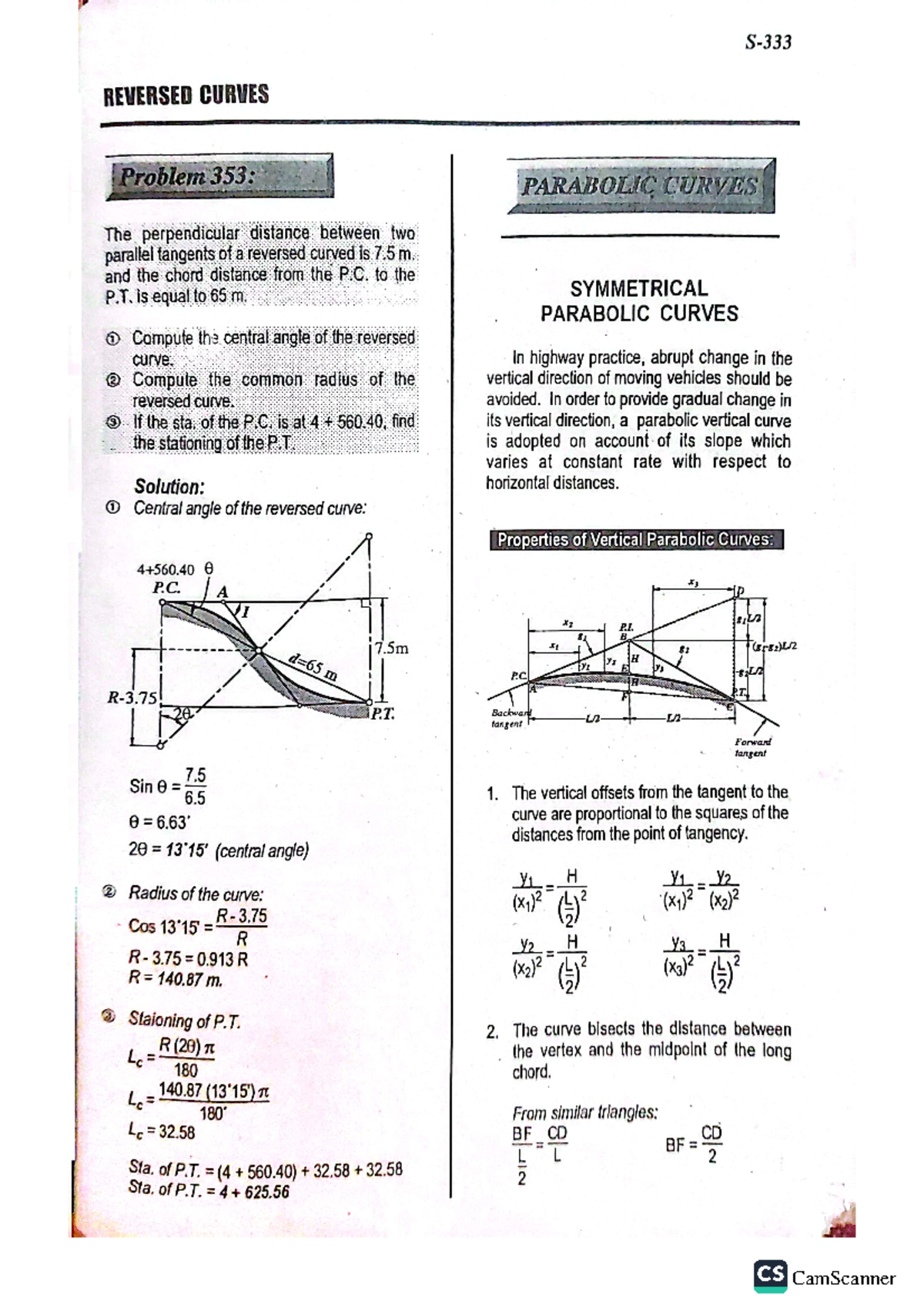Symmetrical Parabolic Curves Analysis: Problems and Solutions - Studocu