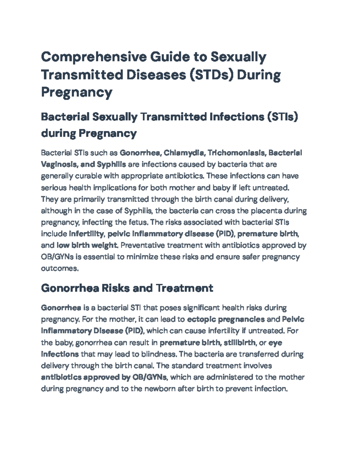 Comprehensive Guide to STDs in Pregnancy: Risks & Treatments (MED101 ...