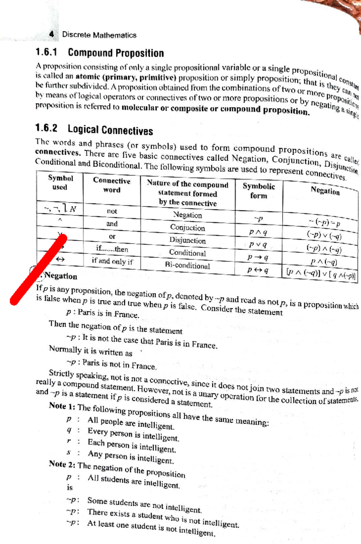 Discrete Mathematics 1.6.1 Compound Propositions and Logical ...