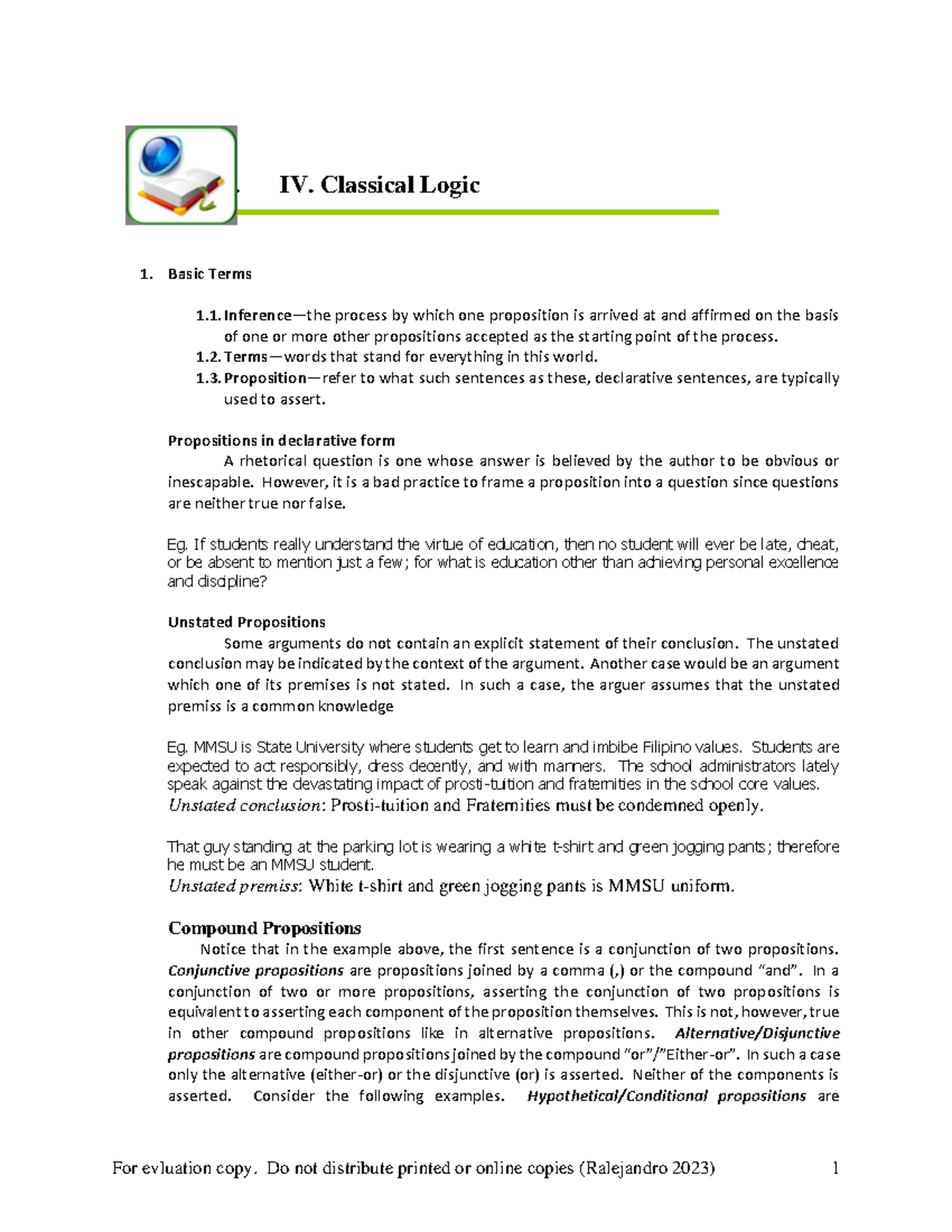 Chapter 4: Classical Logic Explained - Key Concepts & Propositions ...