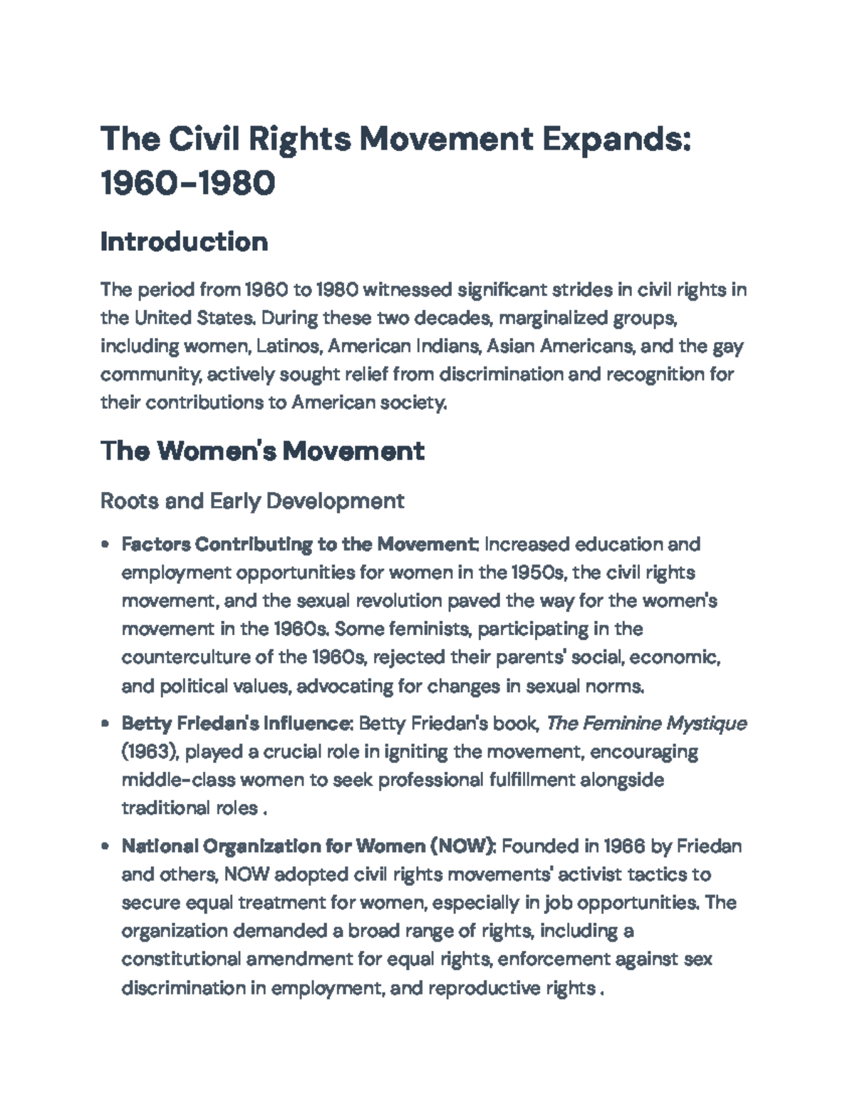 Civil Rights Expansion in the U.S. (1960-1980): Overview & Impacts ...