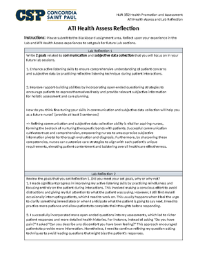 Harold Stevens SBAR - NUR 382 Health Promotion and Assessment SBAR ...