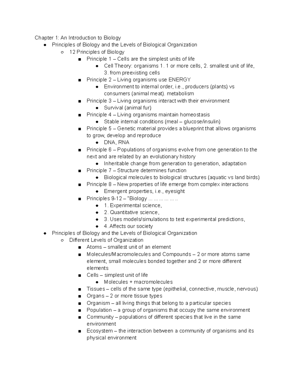 BIO 111 Chapter 1 An Introduction to Cell Biology - Chapter 1: An ...