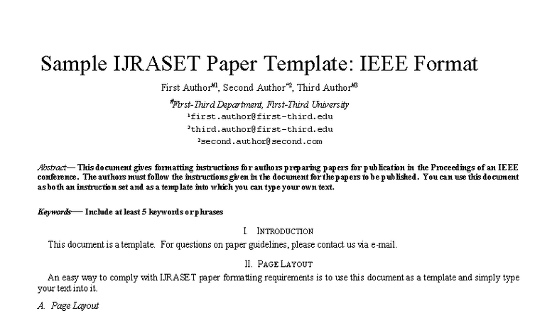 IJRASET Paper Formatting Guidelines and Template - Studocu