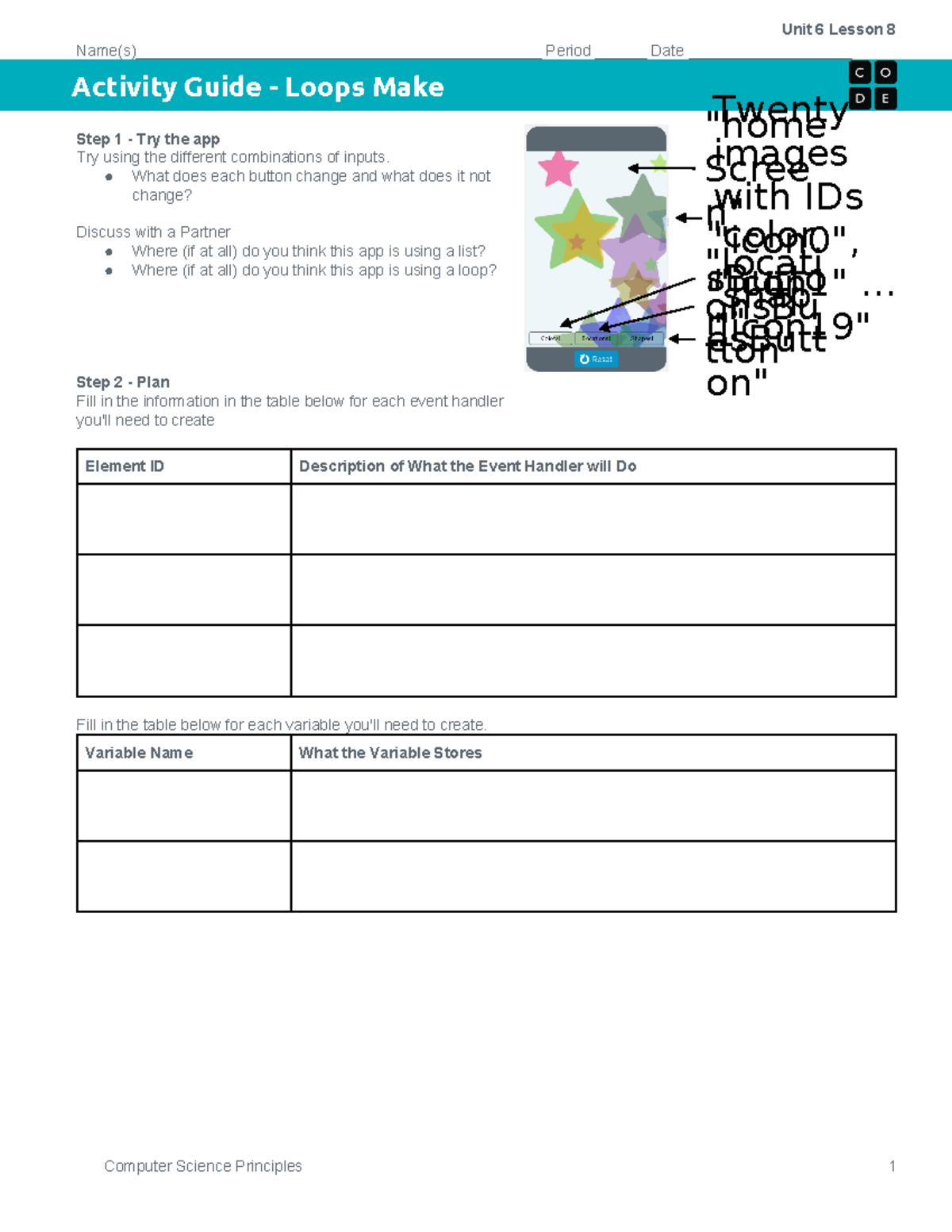 Activity+Guide+-+Loops+Make+-+Unit+6+Lesson+8 - Unit 6 Lesson 8 - Studocu