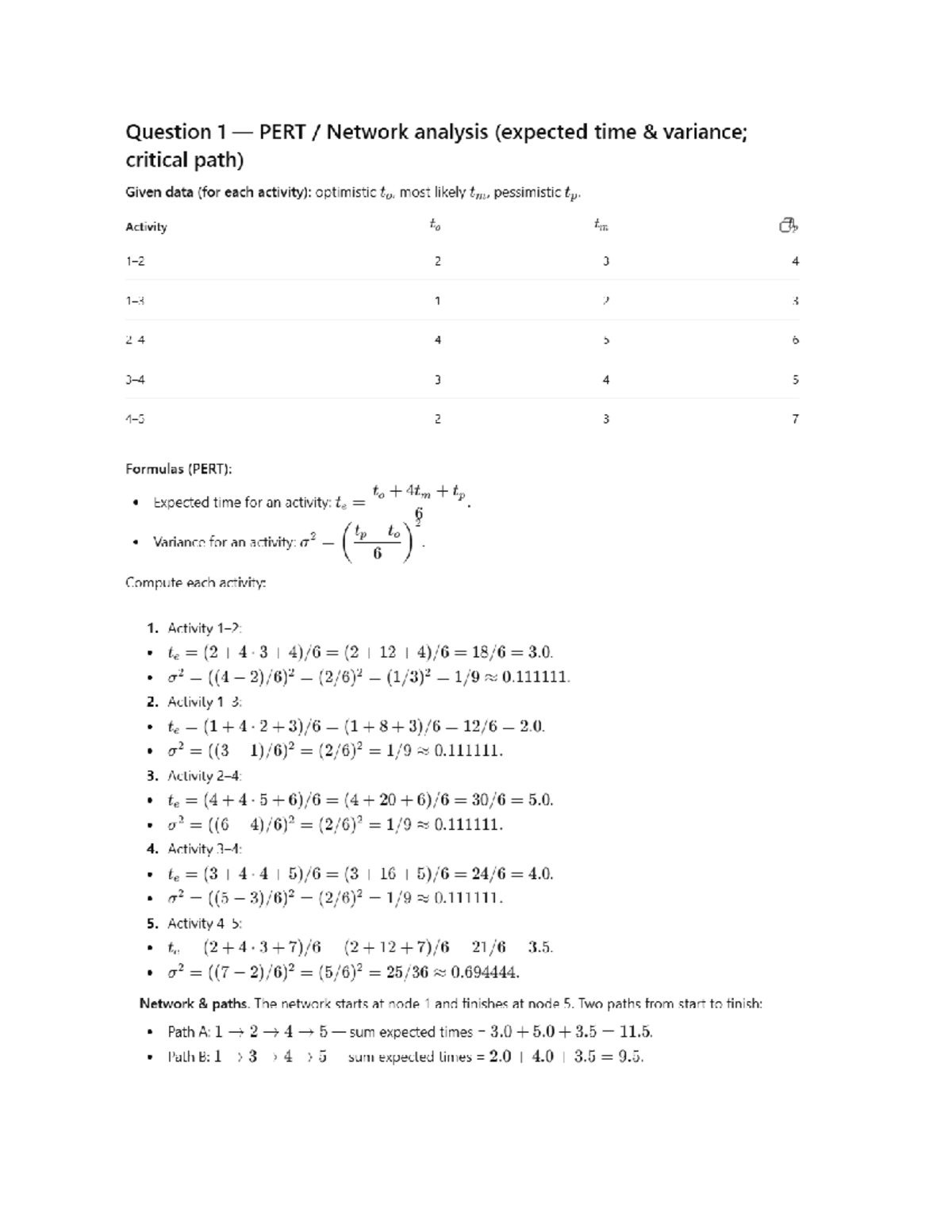 Fall 2025 MTH601 PERT Network & EOQ Analysis Notes - Studocu