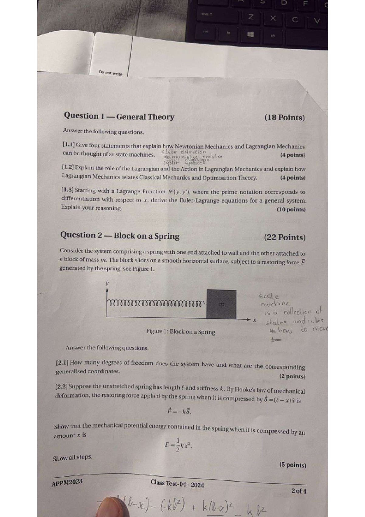 APPM2023 Mechanics 2024 - Past Paper with Questions and Answers - Studocu