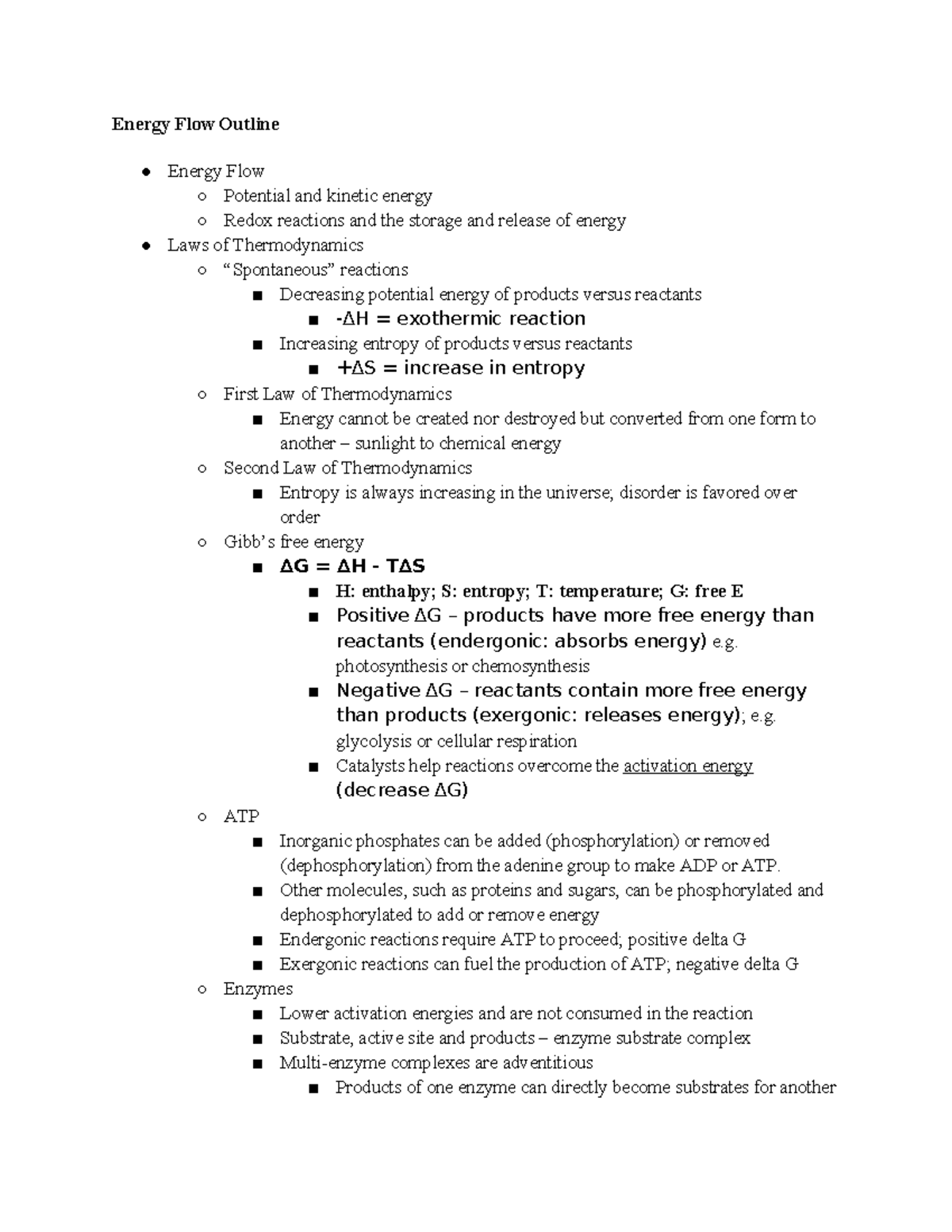 Energy Flow in Biological Systems: Key Concepts and Reactions - Energy ...